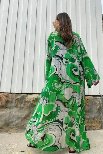 CIN CIN Oracle Robe Dress Green Print Size 12 | The Volte