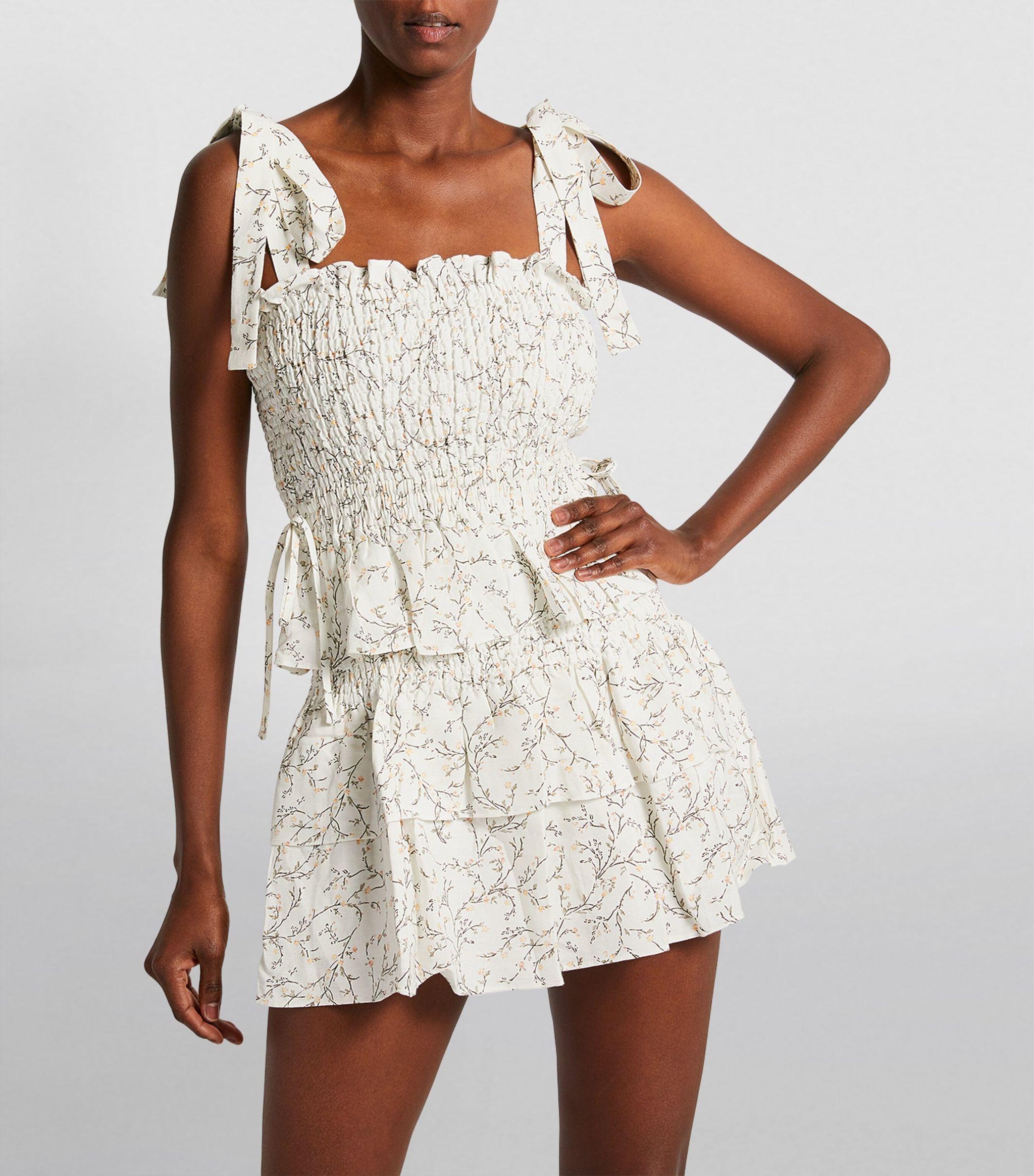 SHONA JOY. Monique Shirred Mini dress.