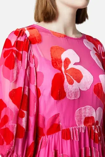 Gorman Pansy Devore Dress Maxi Pink Size AU 12