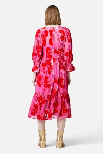 Gorman Pansy Devore Dress Maxi Pink Size AU 12